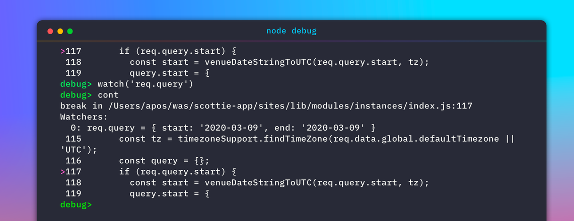 Debugging Node.js infinite loop with Apostrophe CMS