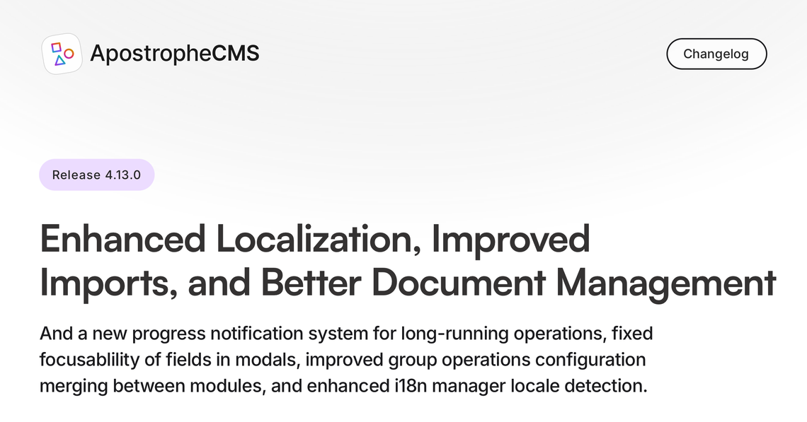 Apostrophe 4.13.0: Introducing Apollo